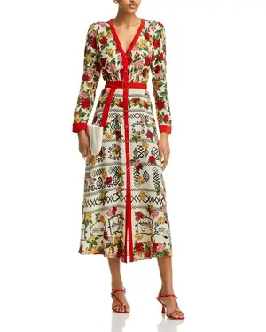 Saloni Leah Silk Belted Dress - Lantana Riviera Placemeny