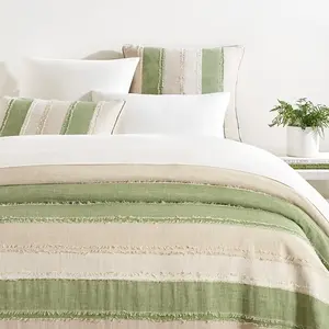 ANNIE SELKE Moon Hills Linen Duvet Cover, Full/queen - Olive