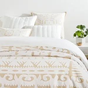 ANNIE SELKE Knight Wood Cutwork Coverlet, King - Natural