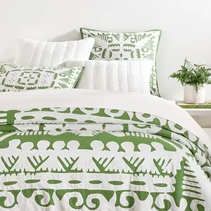 ANNIE SELKE Knight Wood Cutwork Coverlet, King - Olive