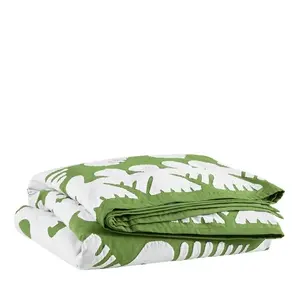 ANNIE SELKE Knight Wood Cutwork Coverlet, King - Olive