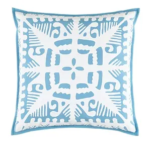ANNIE SELKE Knight Wood Cutwork Euro Sham Lapis