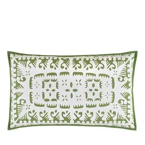 ANNIE SELKE Knight Wood Cutwork King Sham Olive