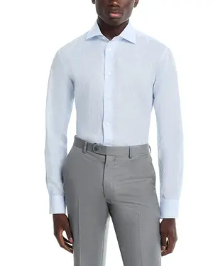 MAURIZIO BALDASSARI Linen Sport Shirt Blue