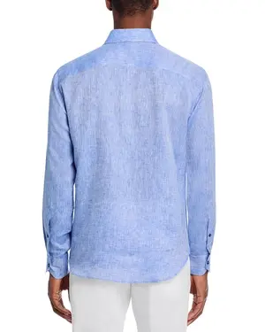MAURIZIO BALDASSARI Linen Sport Shirt - Dark Blue