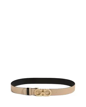 FERRAGAMO Gancini Reversible Belt - Macadamia
