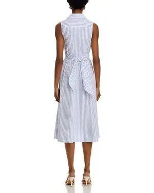 Derek Lam 10 Crosby Shanaya Front Wrap Poplin Striped Dress