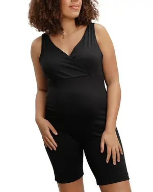 NOM MATERNITY Stretch Romper - Black