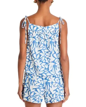 Bella Dahl Printed Tie Shoulder Tank Top