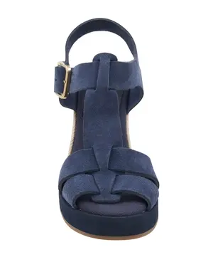 Andre Assous Farami Sole Motion Wedge Sandals - Navy
