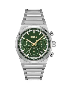Hugo Boss Candor Chronograph Watch - Green/silver