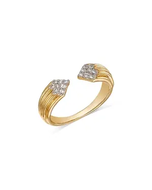 Bloomingdale'S Diamond And 14k Yellow Open Ring - Gold