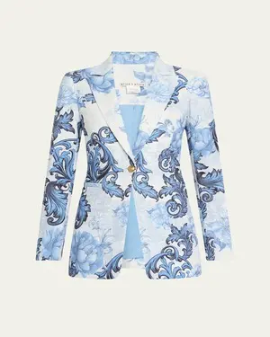 Alice + Olivia Alice + Olivia Breann Scroll Symphony Blazer - Scroll Symphony