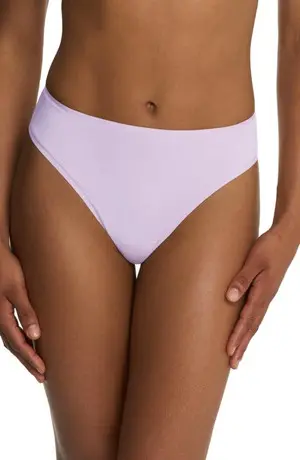 Natori Bliss Bare Cotton Thong - Pale Purple