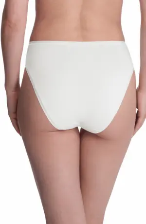 Natori Bliss Bare Cotton High Cut Brief - Ivory