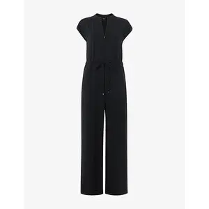 Whistles V-neck Woven Jumpsuit - Black
