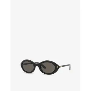 TOM FORD Ft1186 Troy Oval-frame Sunglasses - Black