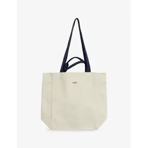 HAY Logo-print Cotton Tote Bag - Grey