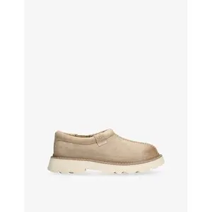 UGG Tasman Lug-sole Suede Slippers - Tan