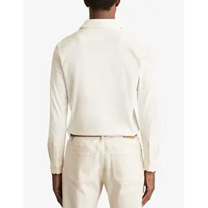 REISS Duke Button-through Cotton-jersey Shirt Xxl - Ecru