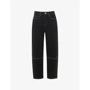 Whistles Contrast-stitch Barrel-leg Denim Jeans