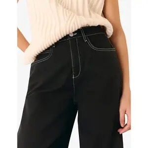 Whistles Contrast-stitch Barrel-leg Denim Jeans
