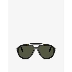 Persol Pilot-frame Acetate Sunglasses - Black