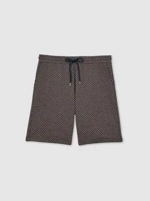 REISS Ezra Geometric Jacquard Drawstring Shorts