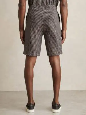 REISS Ezra Geometric Jacquard Drawstring Shorts
