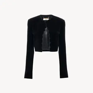 Chloé Scalloped Spencer Velvet Jacket
