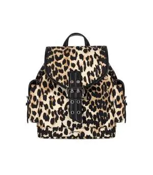 GANNI Bucky Small Animalier Backpack - Brown