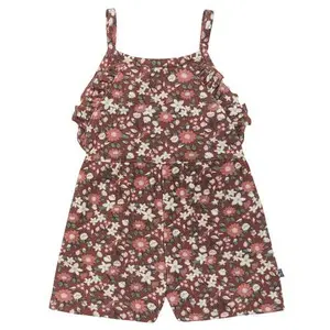MODERN MOMENTS™ BY GERBER Sleeveless Ruffle Romper - Brown Star Floral