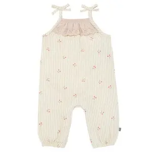 MODERN MOMENTS™ BY GERBER Sleeveless Ruffle Romper - Cherry Stripe