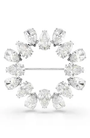SWAROVSKI Matrix Pear-cut Brooch - White