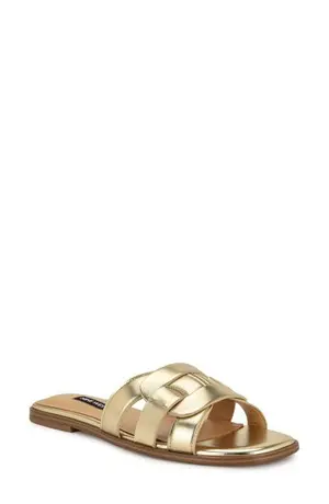 Nine West Glorie Slide Sandal - Gold