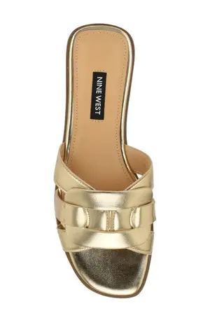 Nine West Glorie Slide Sandal - Gold