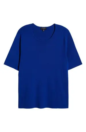 TAHARI ASL Short Sleeve Sweater - Cobalt