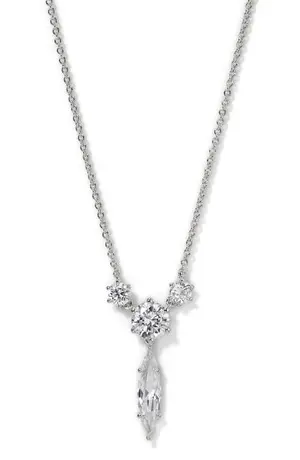 Nadri Beatrix Cubic Zirconia Y-necklace - Rhodium