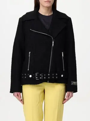 GANNI Textured Moto Jacket - Black
