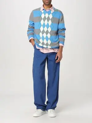 Marni Argyle And Stripe Knit Sweater