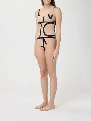 TOTEME Polyamide One-piece Swimsuit With Logo - Beige