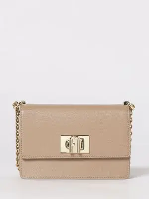 Furla Mini Bag With Turn Lock Closure And Chain Strap - Grey