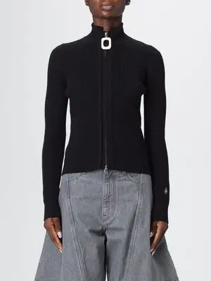 JW Anderson Ribbed Zip Up Sweater - Black