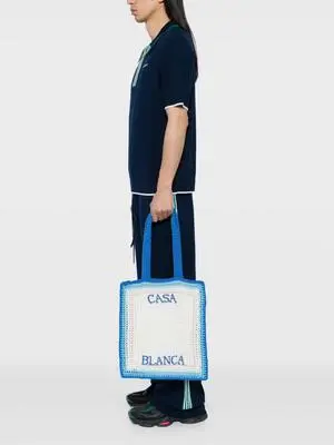 Casablanca Woven Tote Bag - Blue