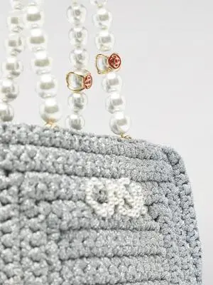 Casablanca Woven Shoulder Bag - Silver