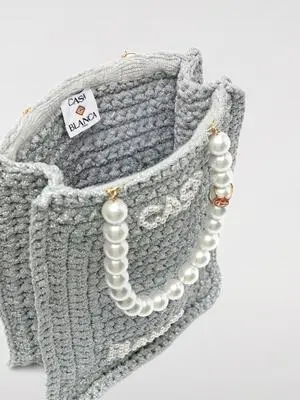 Casablanca Woven Shoulder Bag - Silver