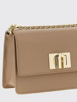 Furla 1927 Mini Grained Leather Shoulder Bag - Beige