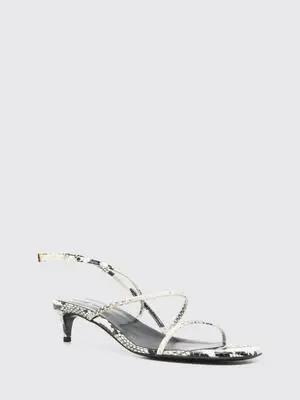 Khaite Python-print Leather Slingback Sandals With Low Heel