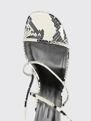 Khaite Python-print Leather Slingback Sandals With Low Heel