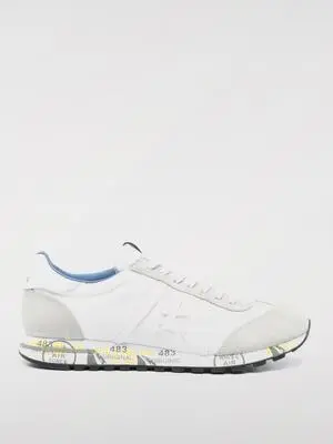 Premiata Lucy Suede And Perforated Fabric Lace-up Sneakers - White